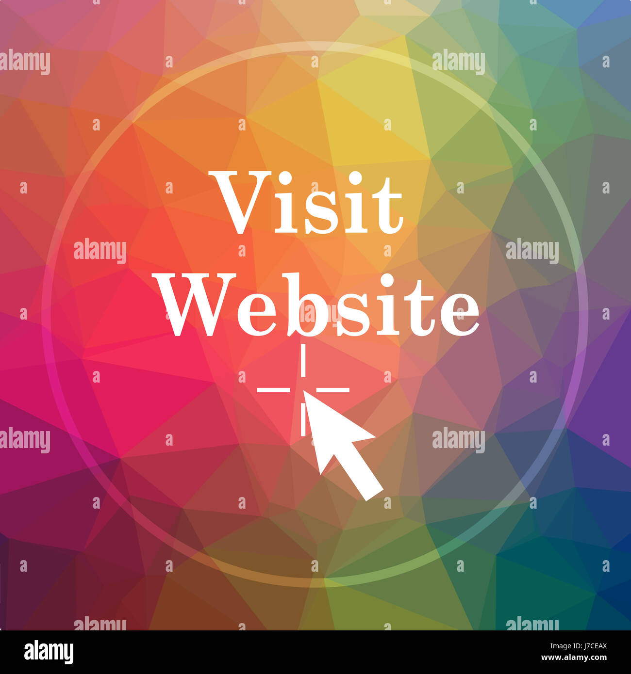 Visit website icon. Visit website button on low poly background Stock ...