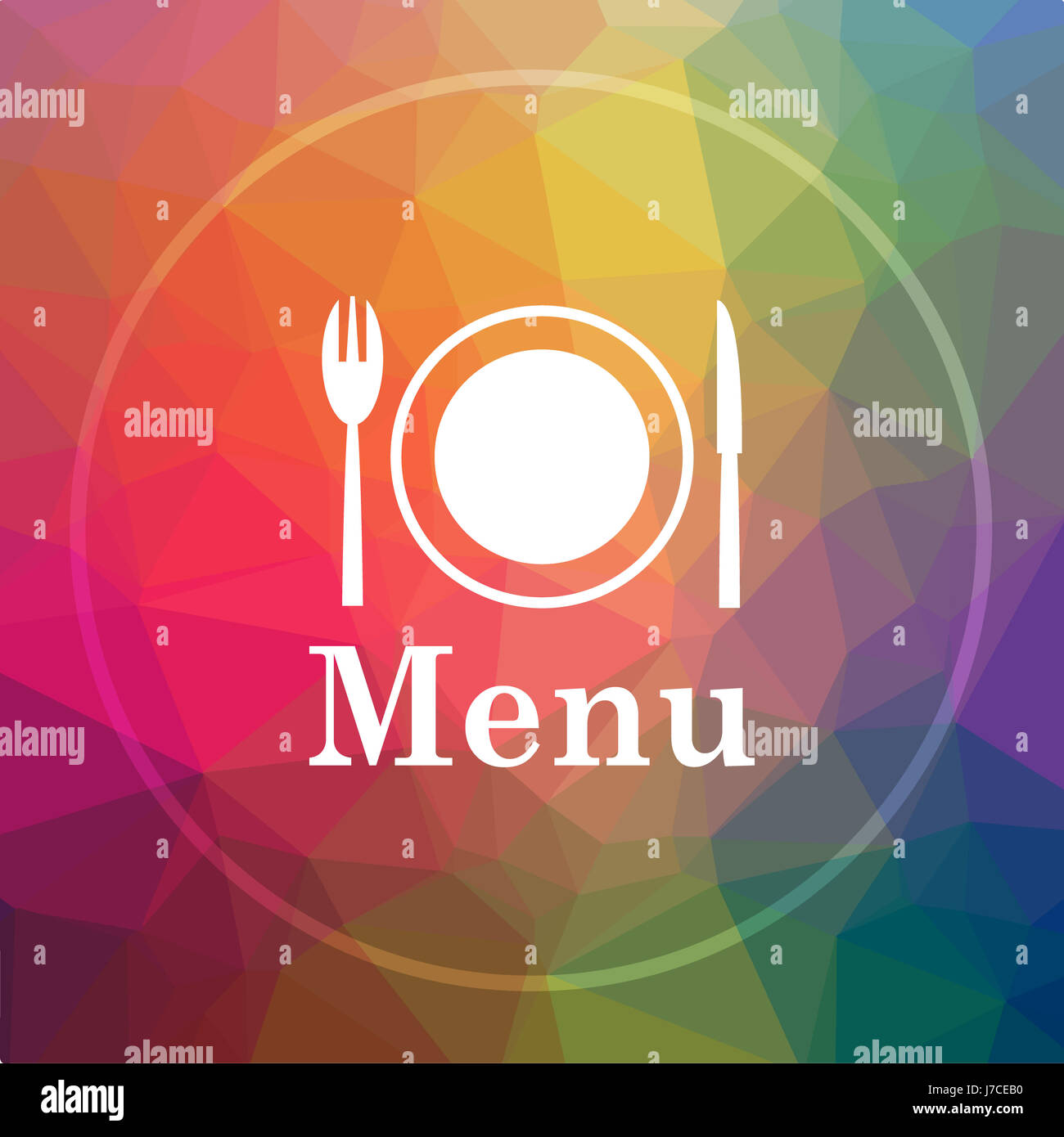 Menu icon. Menu website button on low poly background Stock Photo - Alamy