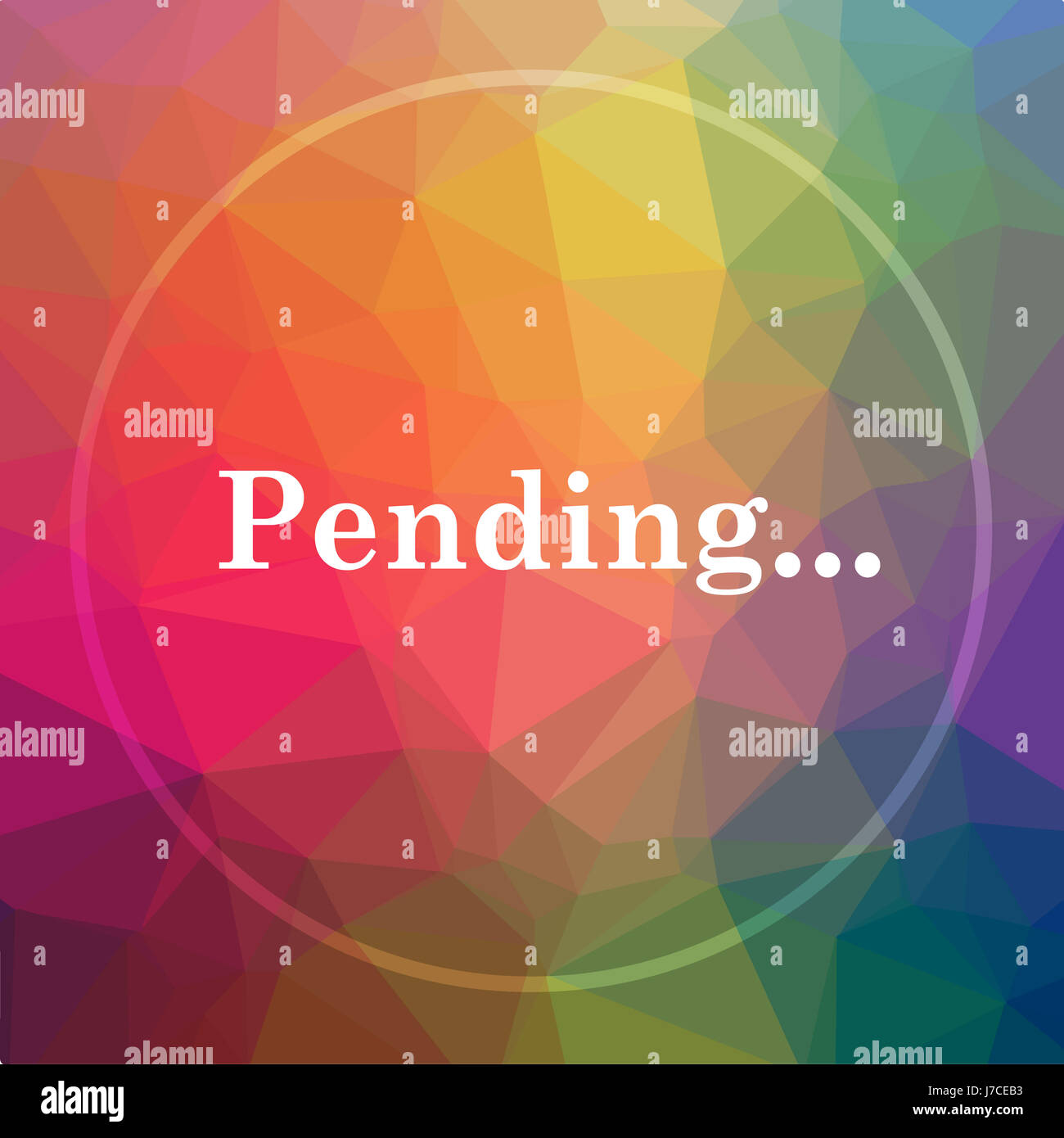 Pending icon. Pending website button on low poly background Stock Photo ...