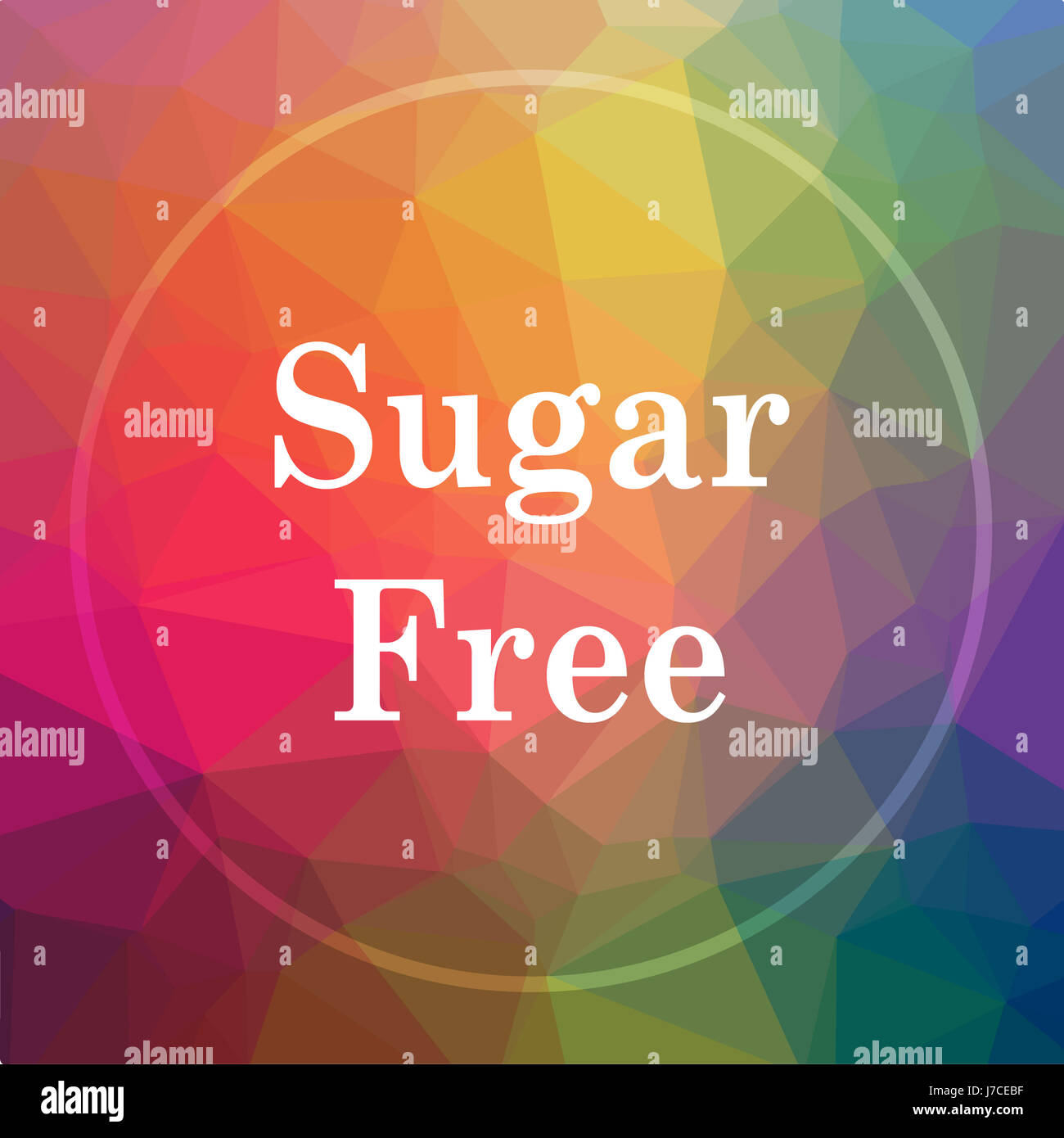 Sugar free icon. Sugar free website button on low poly background Stock ...