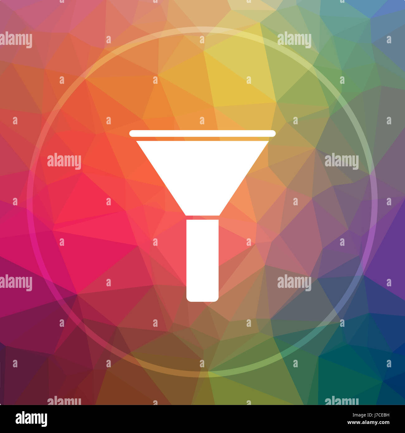 Filter icon. Filter website button on low poly background Stock Photo ...