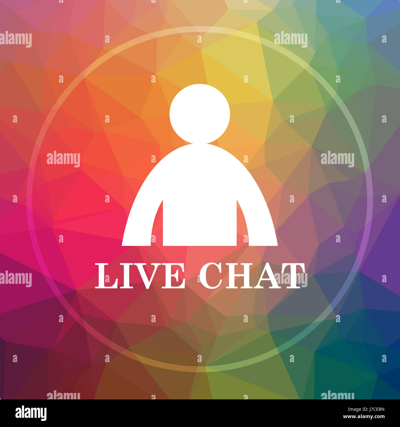 Live chat icon. Live chat website button on low poly background Stock ...