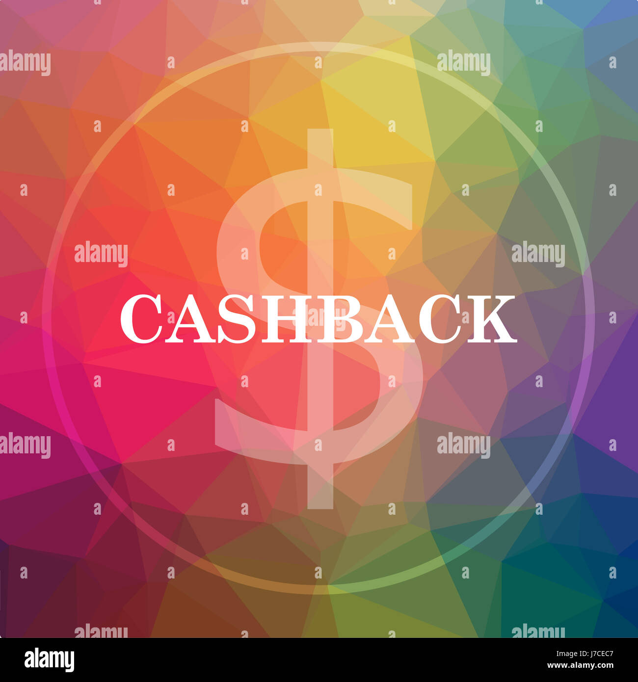 Cashback icon. Cashback website button on low poly background Stock ...