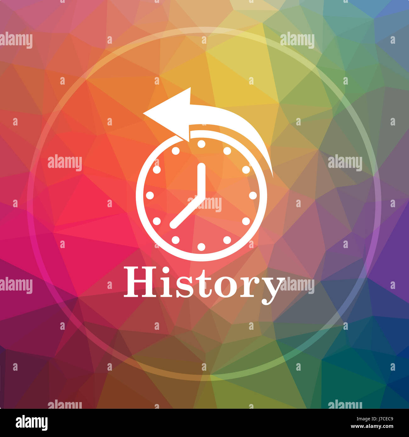 History icon. History website button on low poly background Stock Photo ...