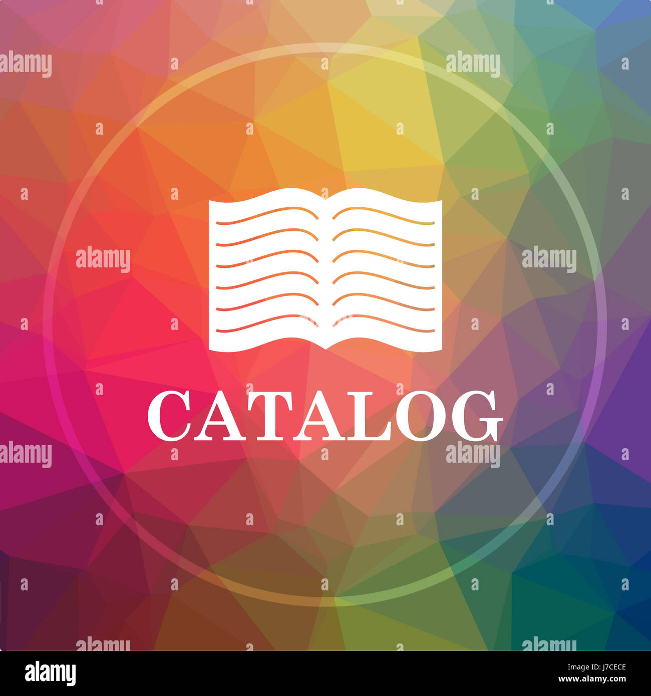 Catalog icon. Catalog website button on low poly background Stock Photo ...