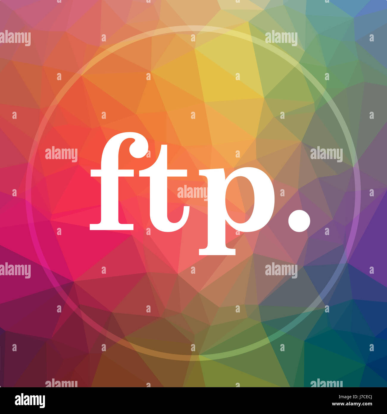ftp. icon. ftp. website button on low poly background Stock Photo - Alamy