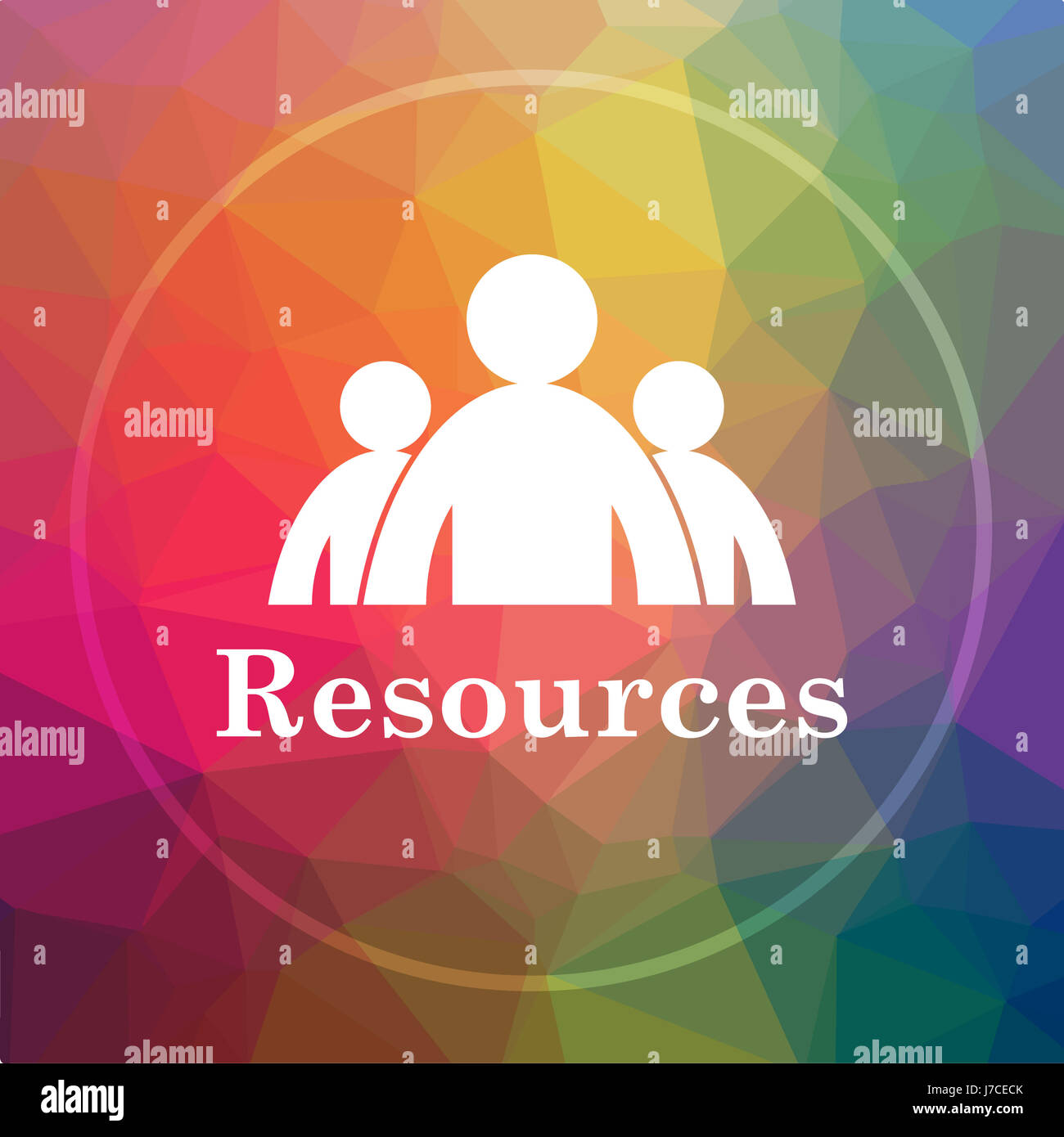 Resources icon. Resources website button on low poly background Stock ...