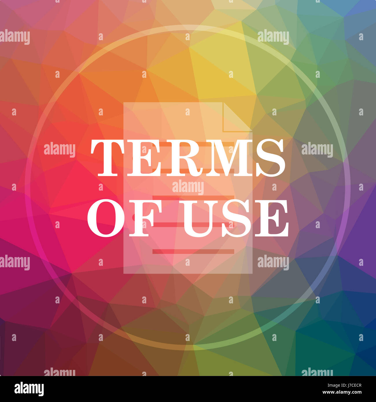 Terms of use icon. Terms of use website button on low poly background ...