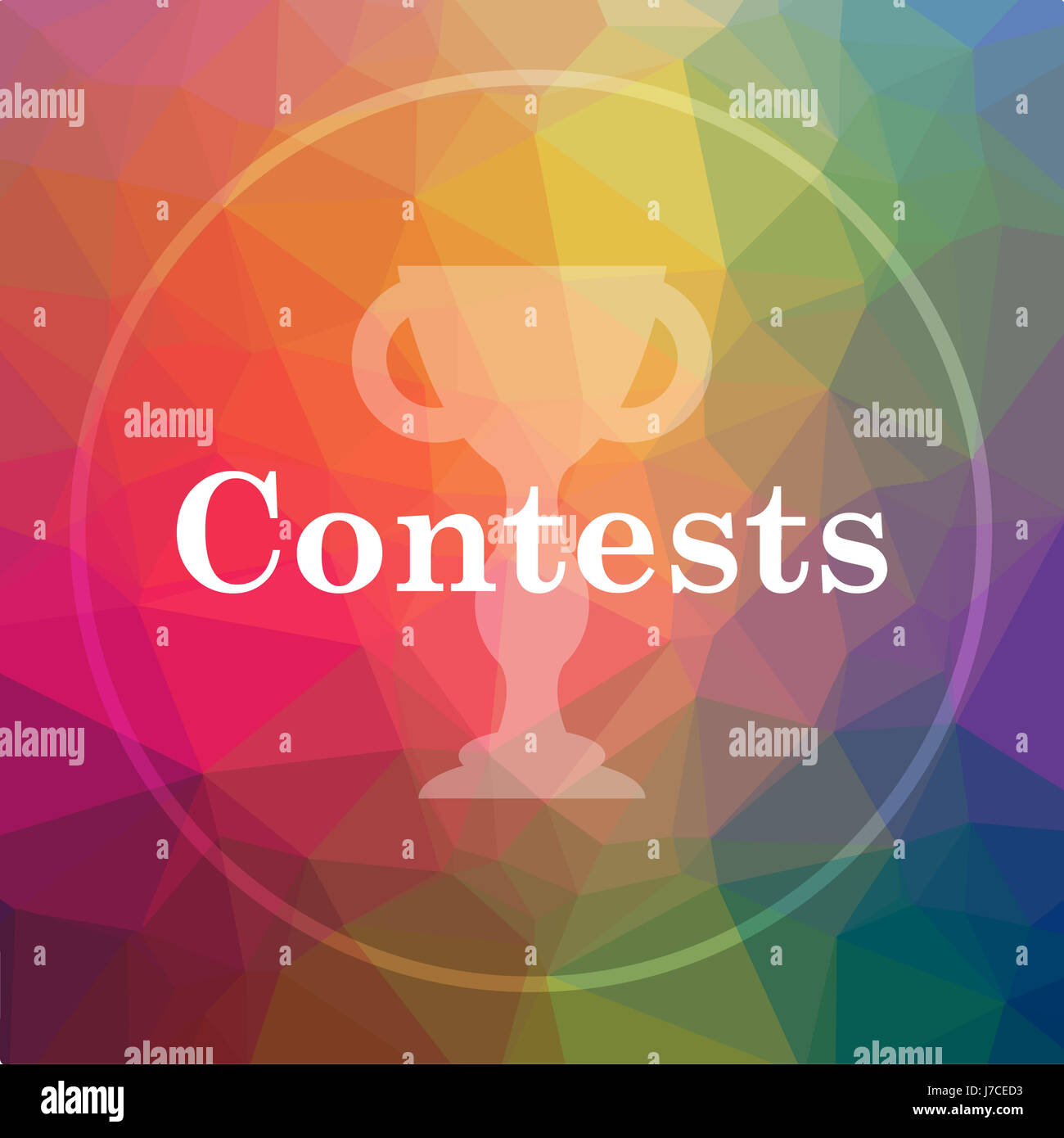 Contests icon. Contests website button on low poly background Stock ...