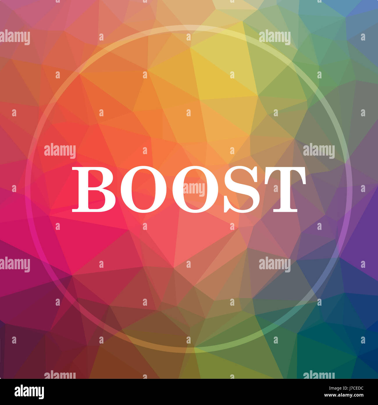 Boost icon. Boost website button on low poly background Stock Photo - Alamy