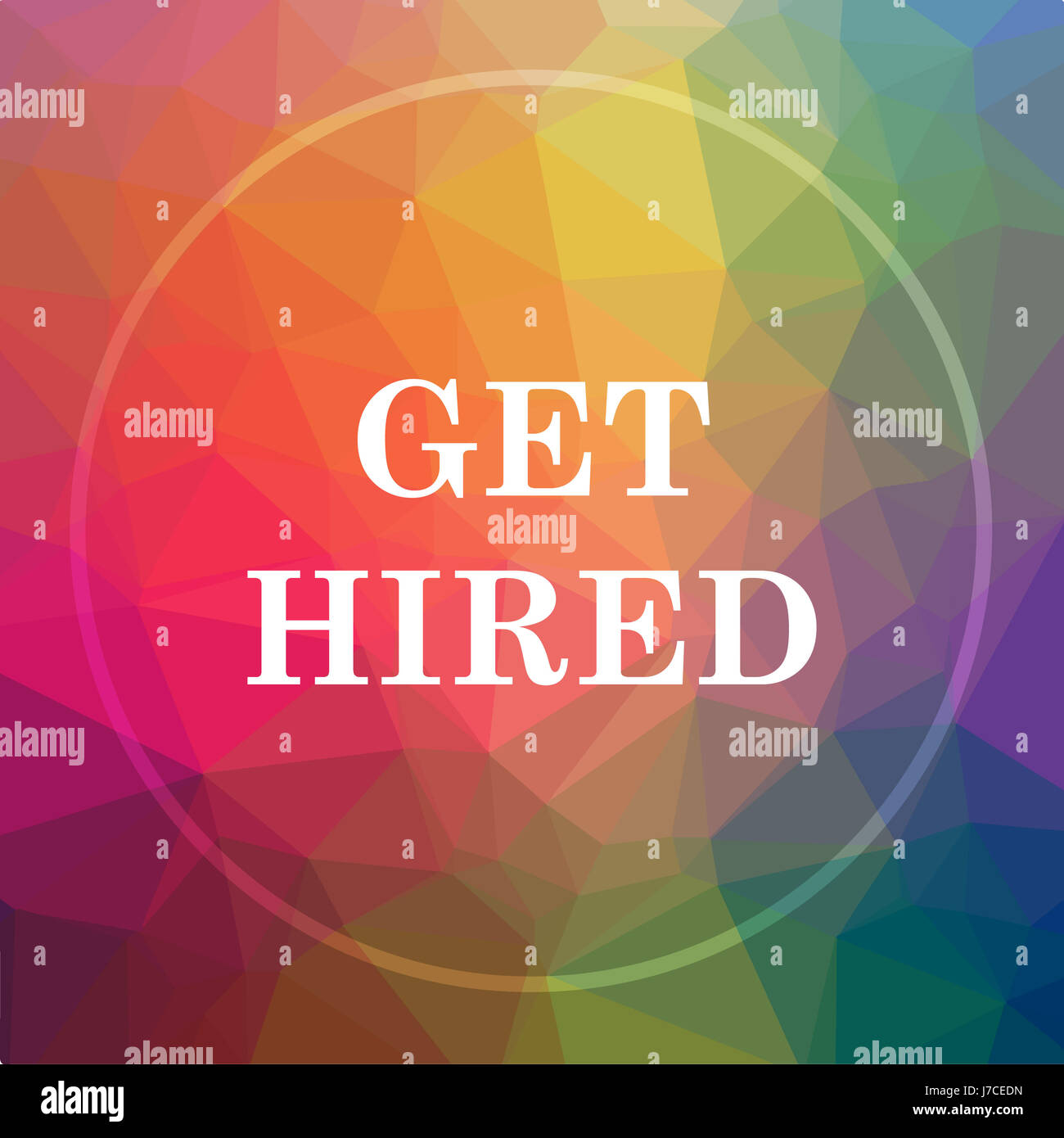 Get hired icon. Get hired website button on low poly background Stock ...