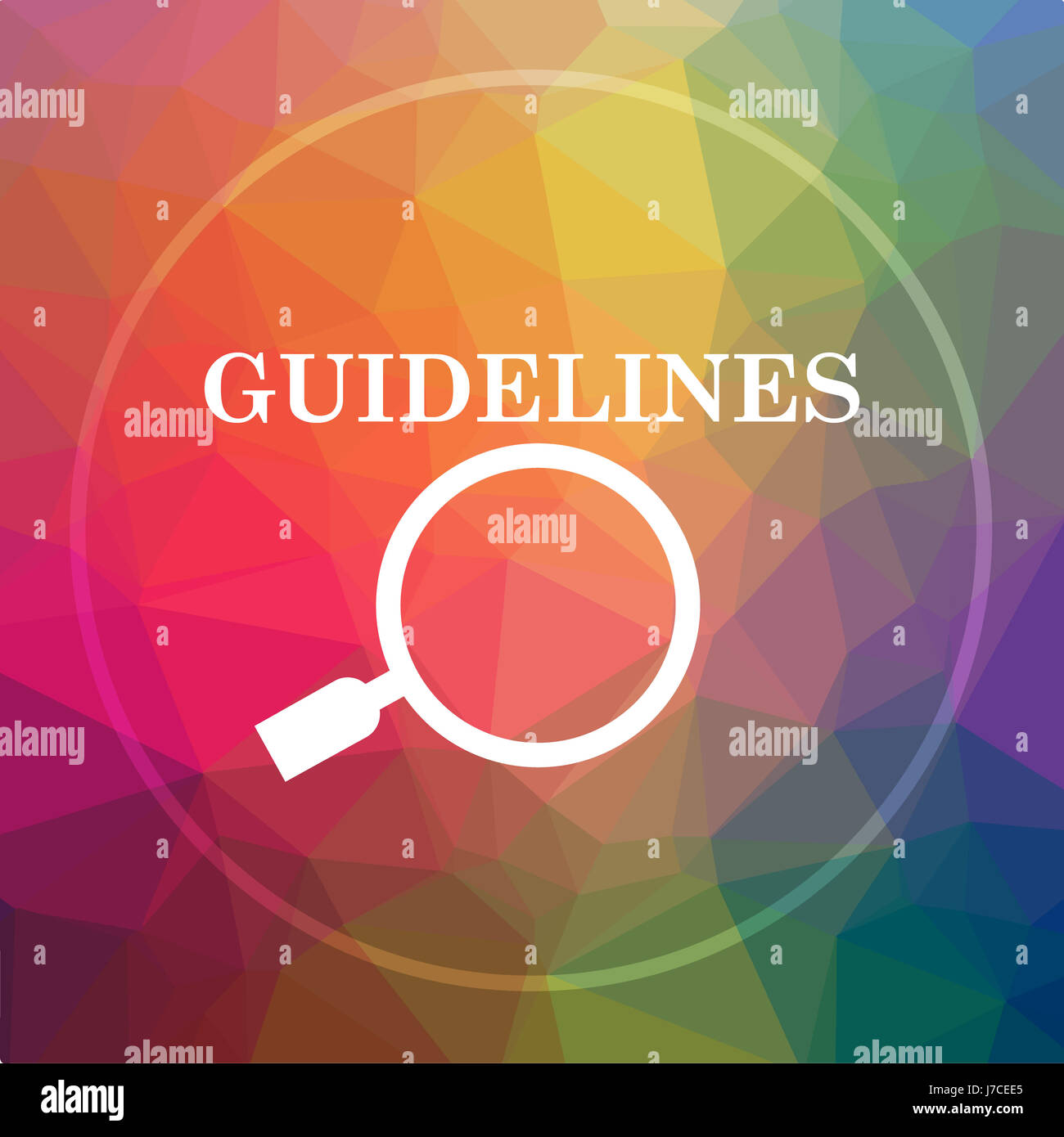 Guidelines icon. Guidelines website button on low poly background Stock ...