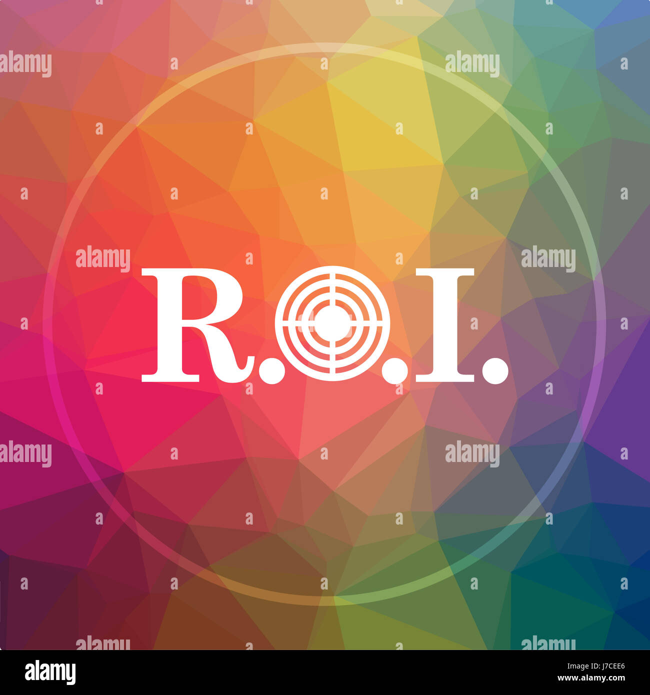 ROI icon. ROI website button on low poly background Stock Photo - Alamy