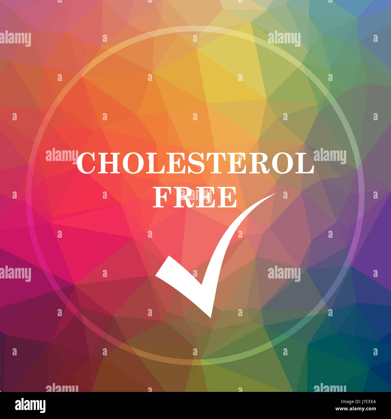 Cholesterol free icon. Cholesterol free website button on low poly ...