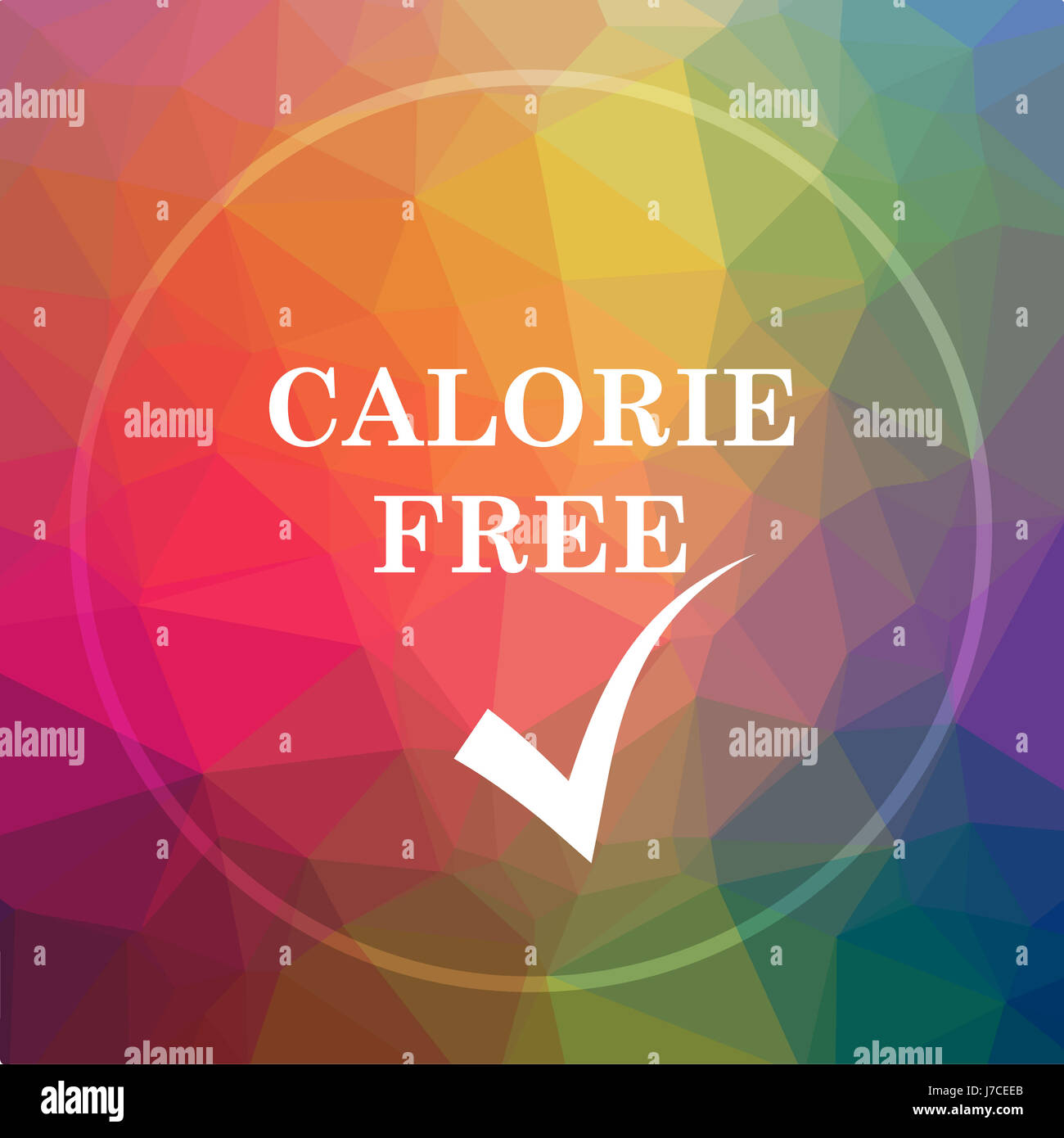 Calorie free icon. Calorie free website button on low poly background ...