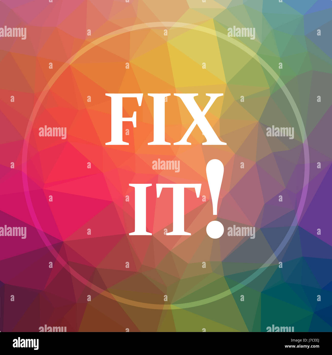 Fix it icon. Fix it website button on low poly background Stock Photo ...