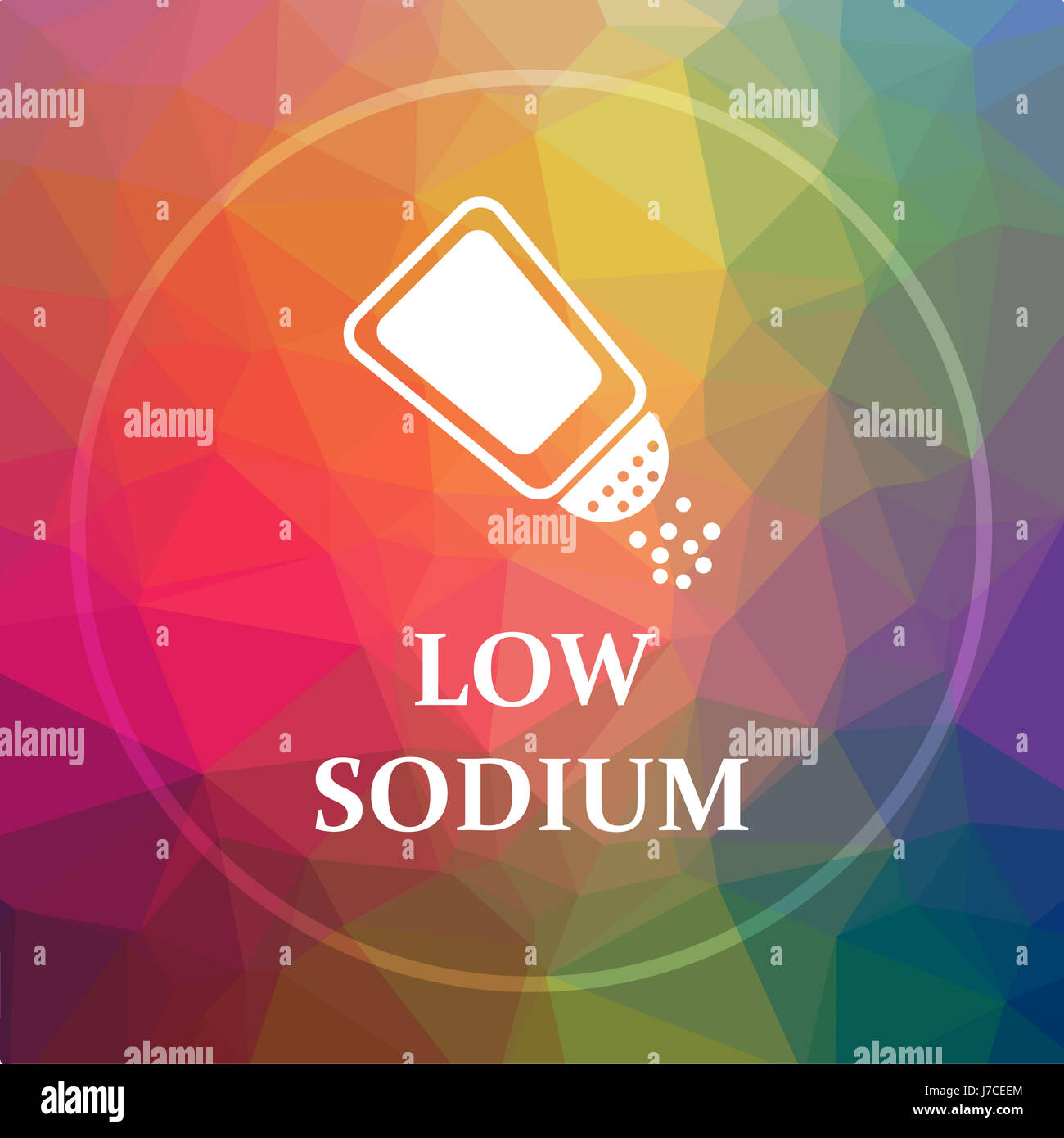 Low sodium icon. Low sodium website button on low poly background Stock ...