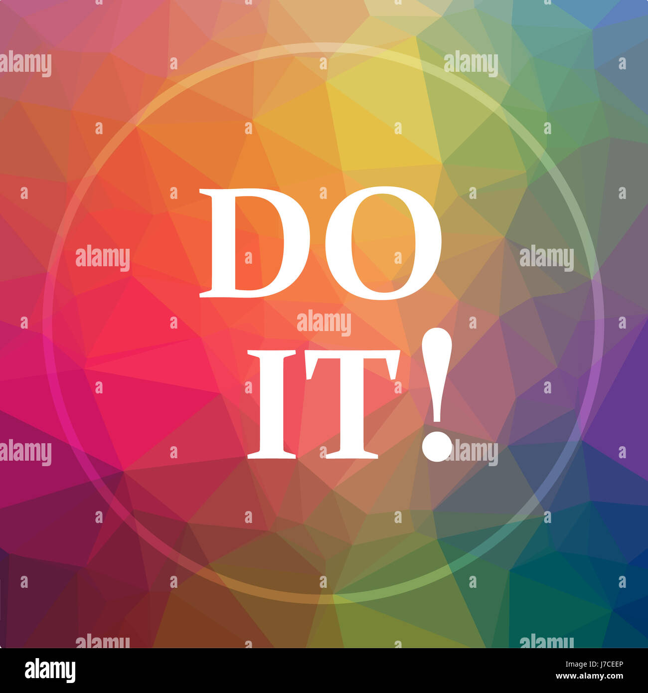 Do it icon. Do it website button on low poly background Stock Photo - Alamy