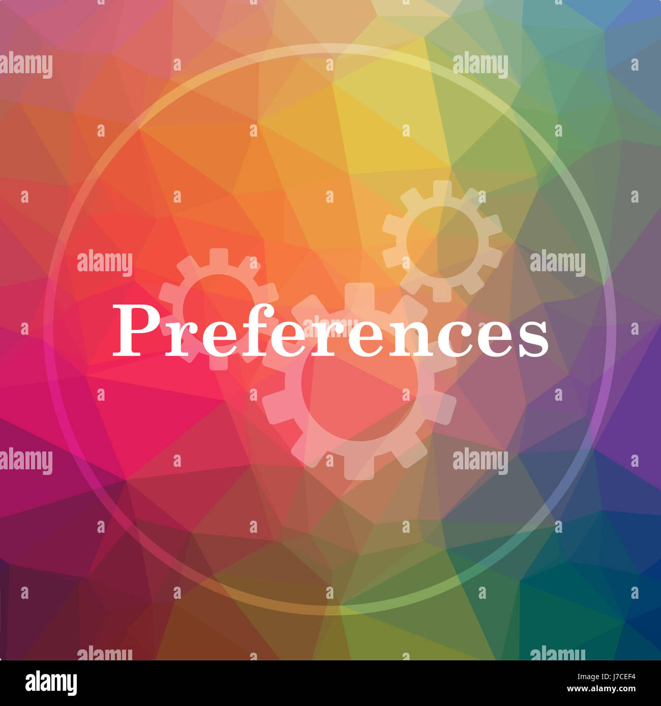 Preferences icon. Preferences website button on low poly background Stock Photo - Alamy