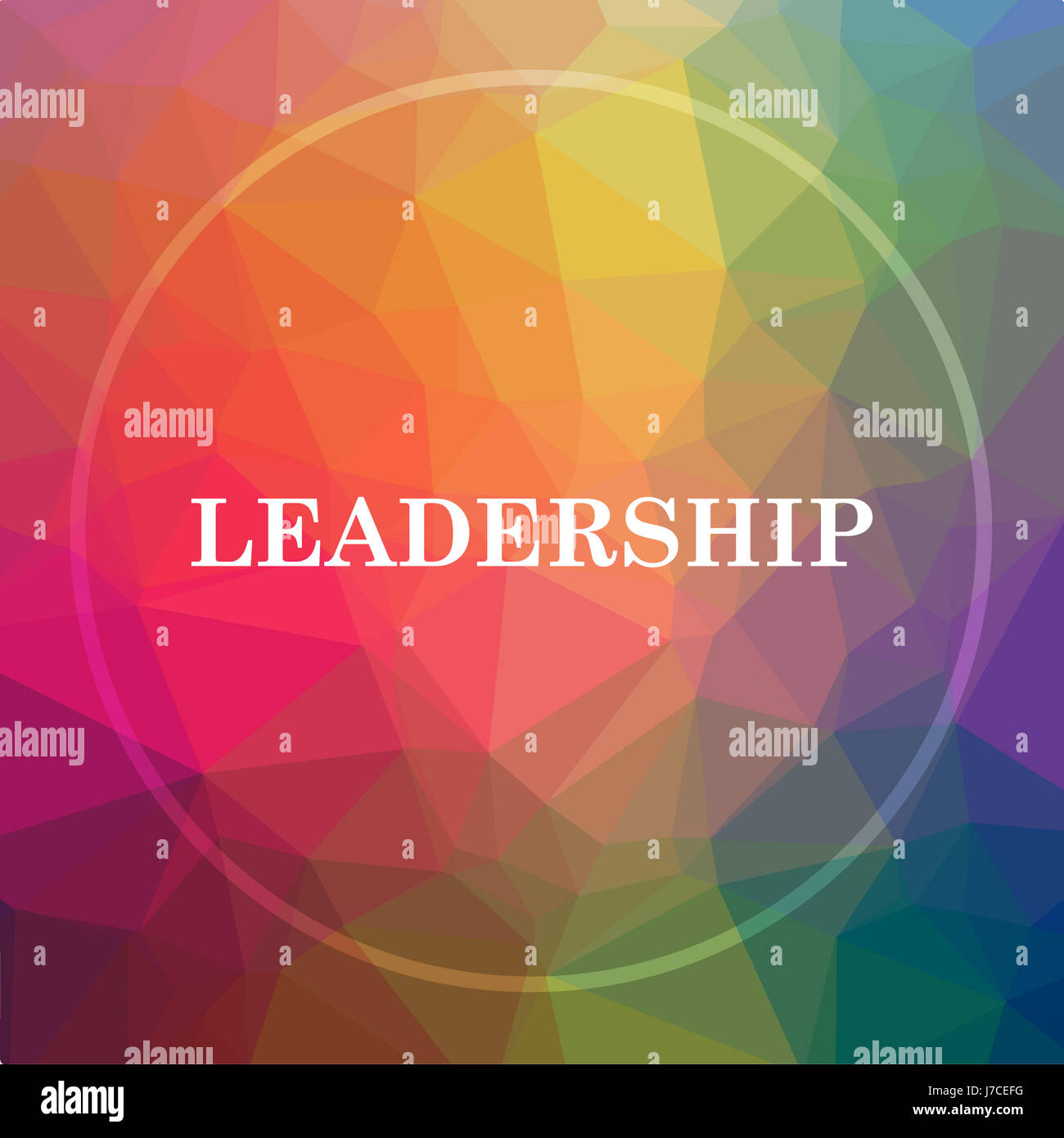 Leadership icon. Leadership website button on low poly background Stock ...