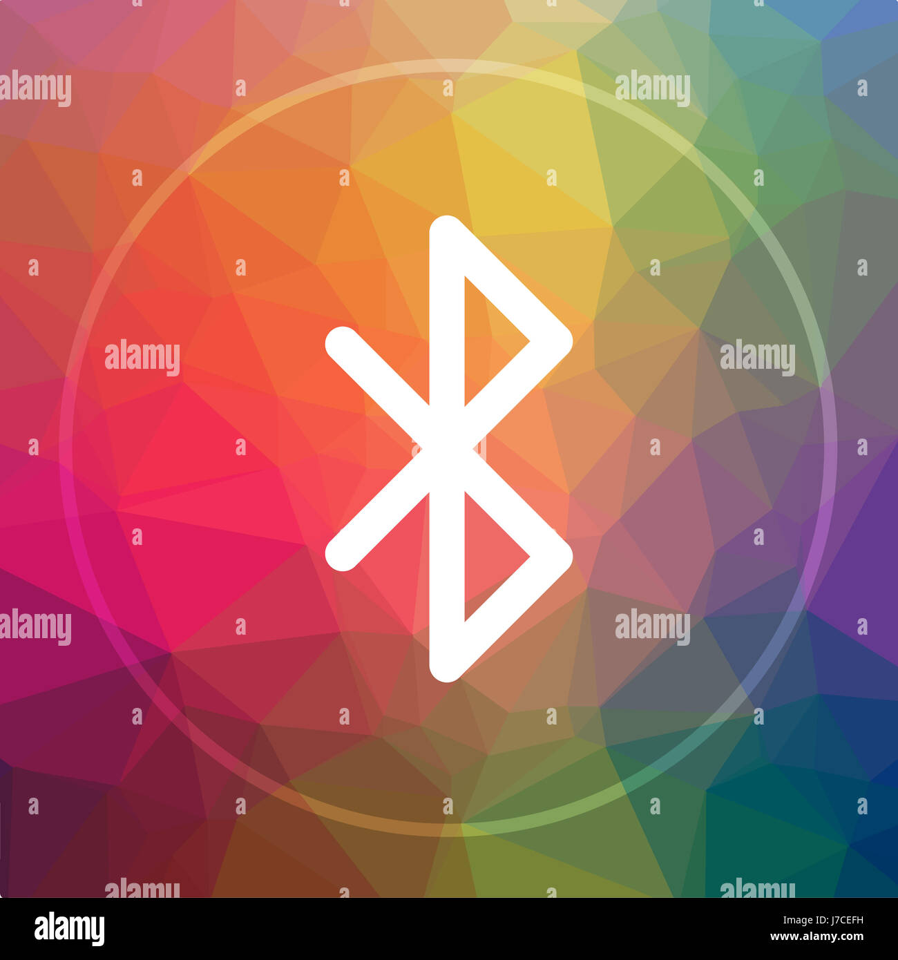 Bluetooth icon. Bluetooth website button on low poly background Stock ...