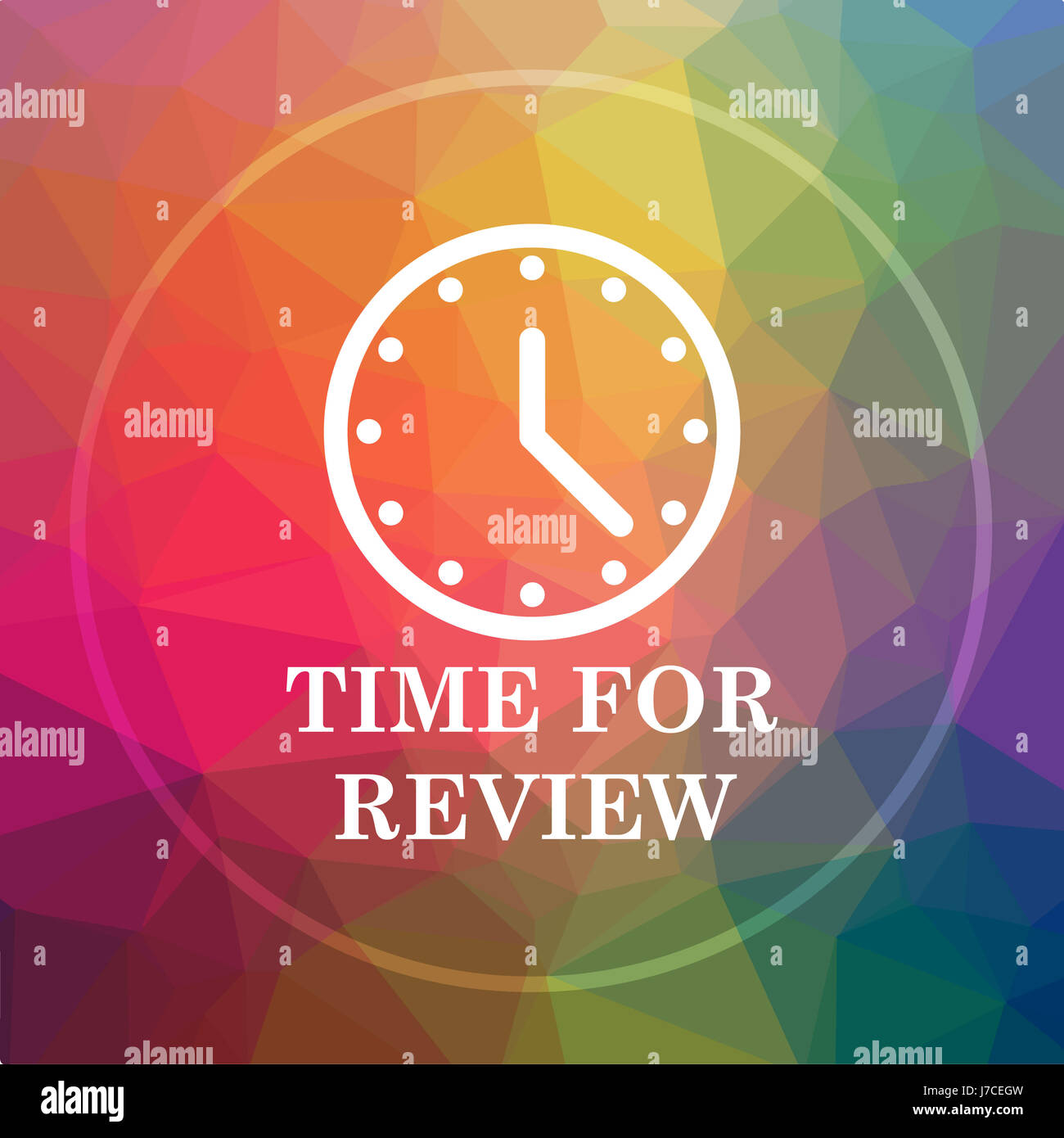 Time for review icon. Time for review website button on low poly ...