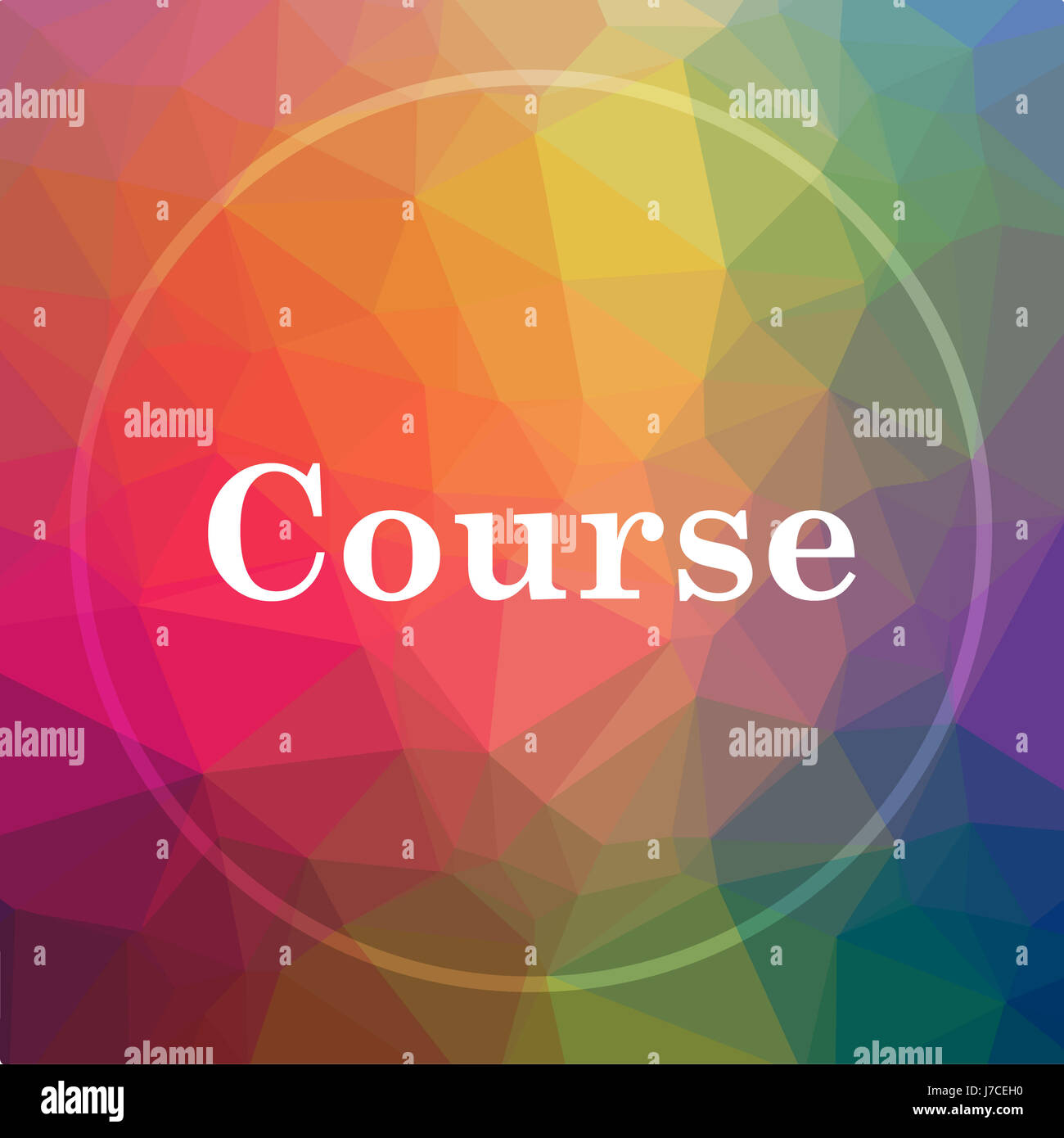 Course icon. Course website button on low poly background Stock Photo ...