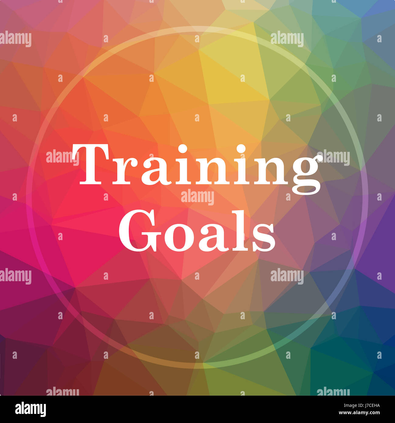 Training goals icon. Training goals website button on low poly ...