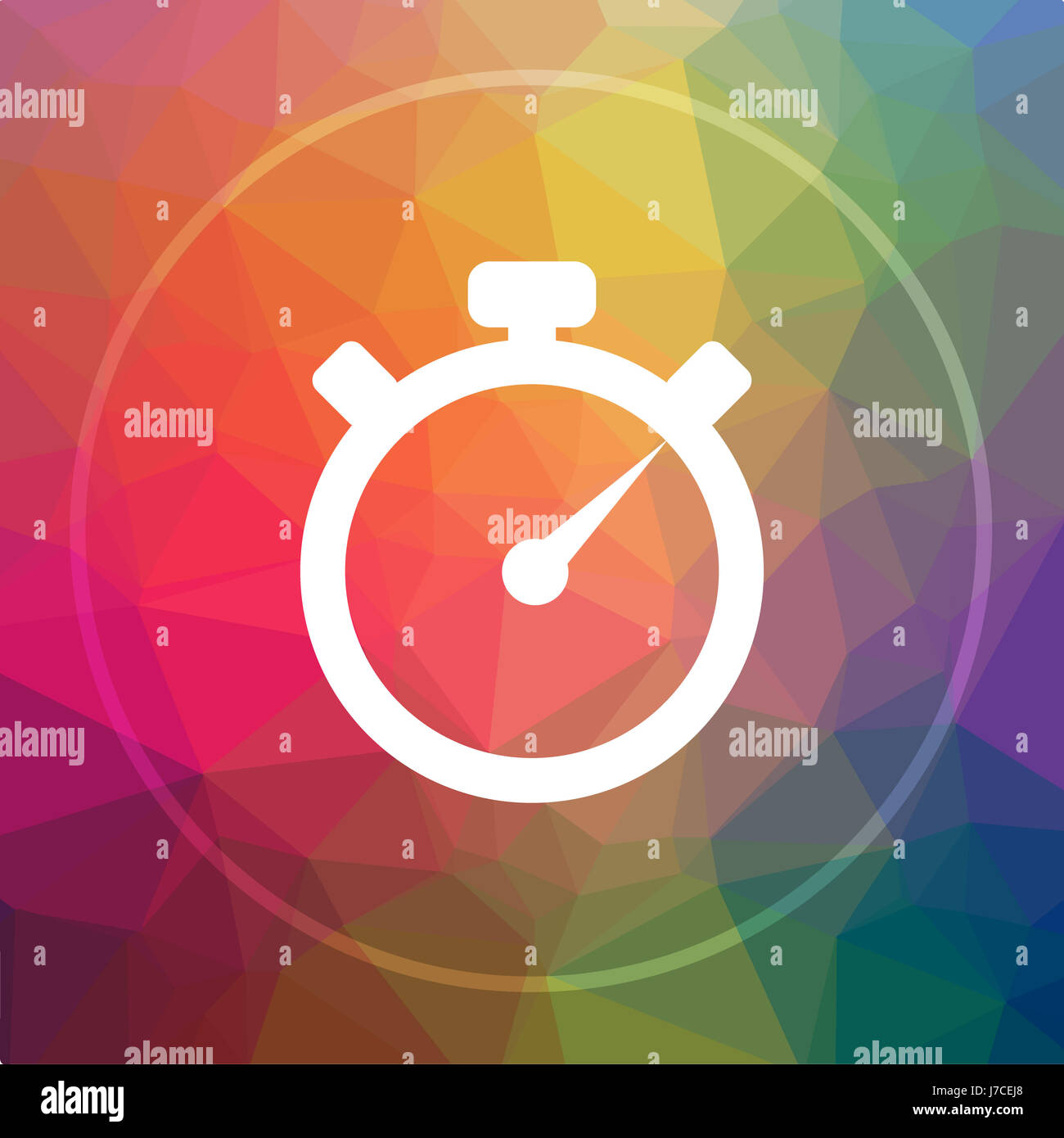 Timer icon. Timer website button on low poly background Stock Photo - Alamy