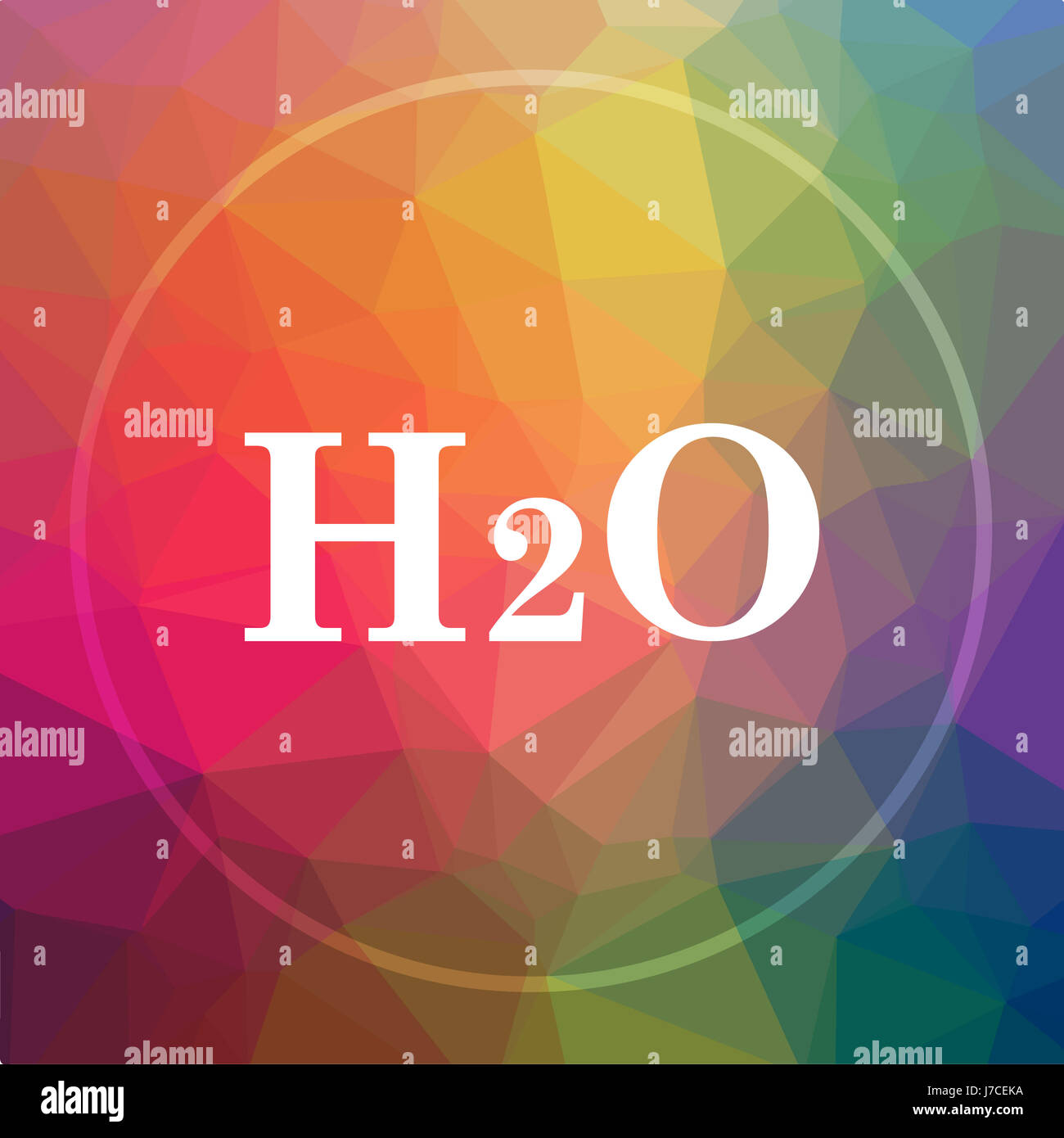 H2O icon. H2O website button on low poly background Stock Photo - Alamy