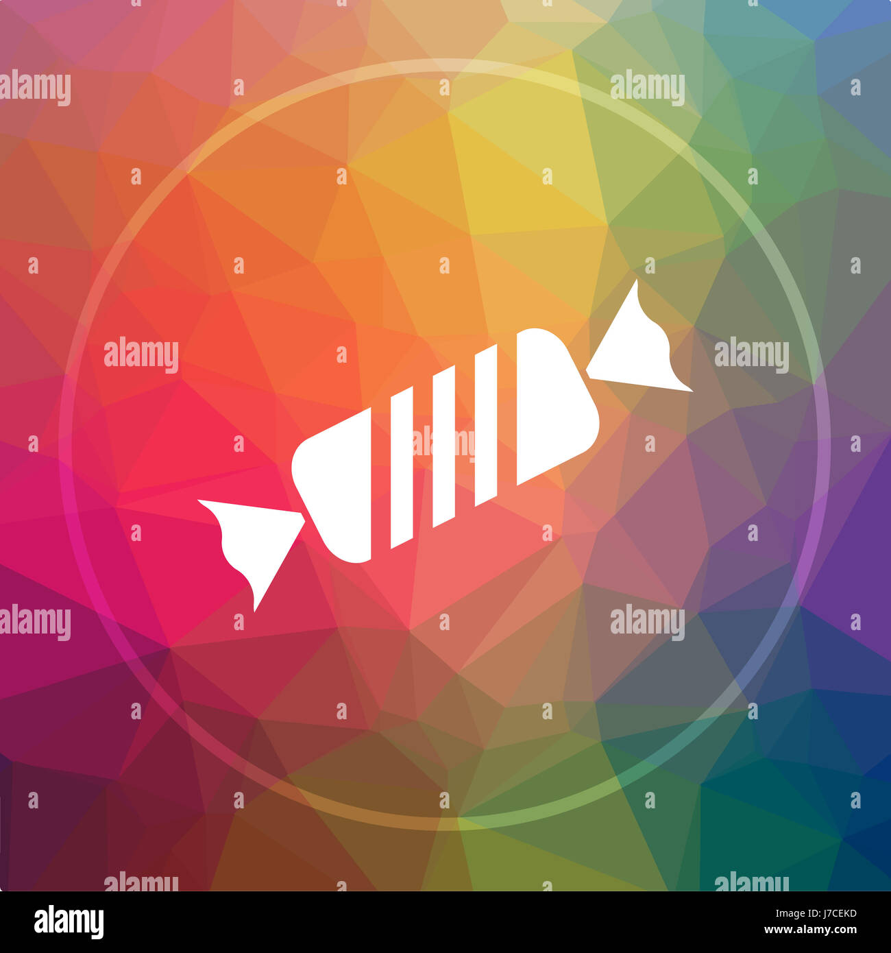 Candy icon. Candy website button on low poly background Stock Photo - Alamy
