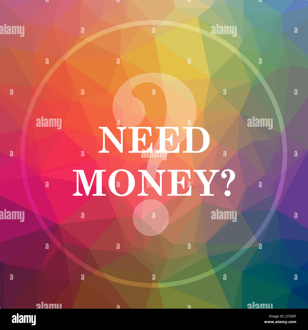 Need money icon. Need money website button on low poly background Stock ...