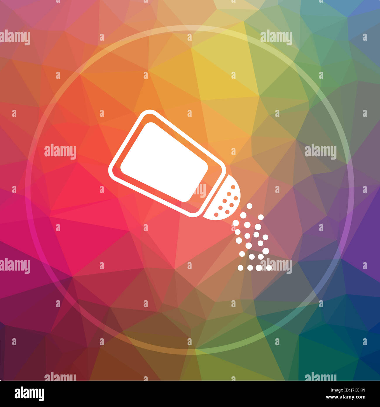 Salt icon. Salt website button on low poly background Stock Photo - Alamy