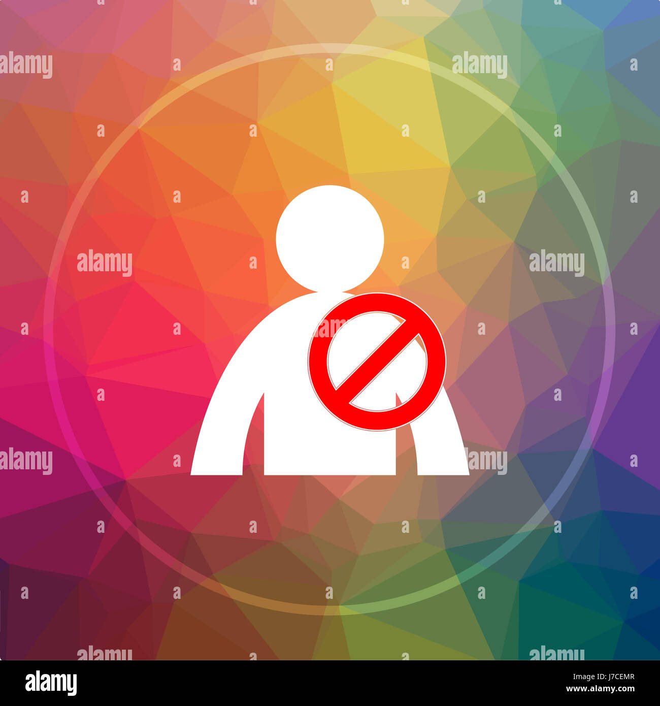 User offline icon. User offline website button on low poly background ...