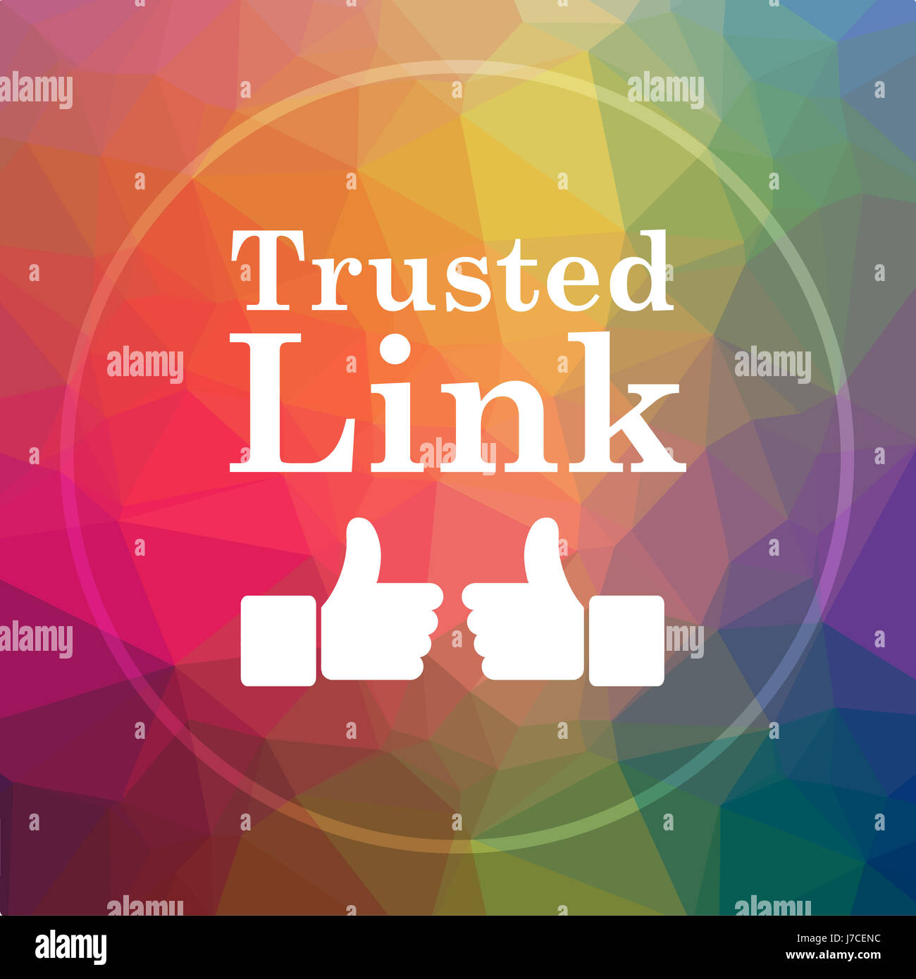 Trusted link icon. Trusted link website button on low poly background ...