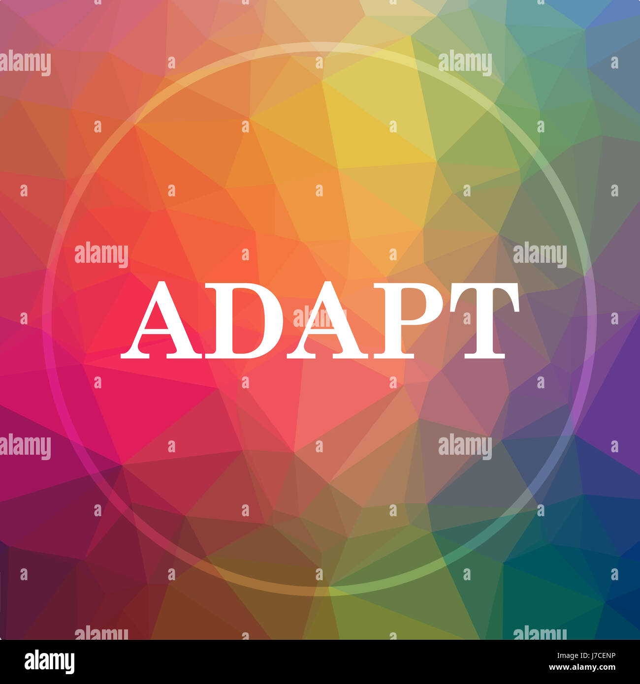 Adapt icon. Adapt website button on low poly background Stock Photo - Alamy