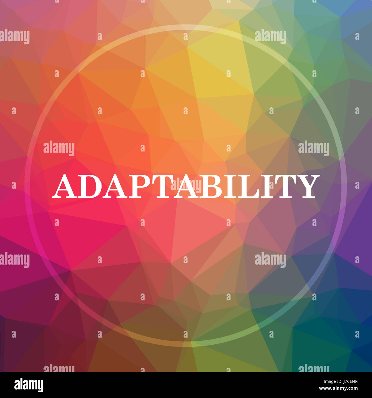 Adaptability icon. Adaptability website button on low poly background ...