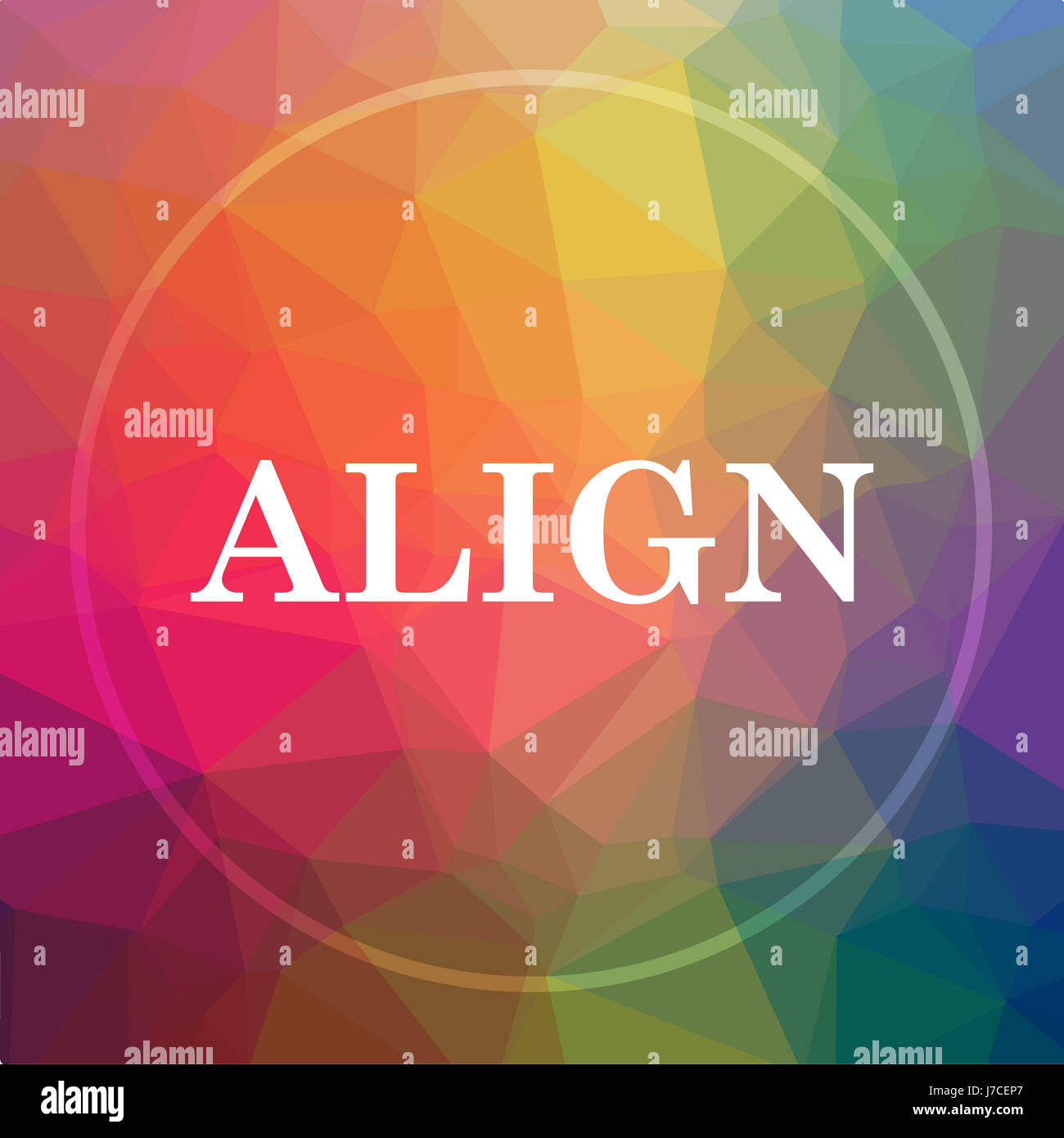 Align icon. Align website button on low poly background Stock Photo - Alamy