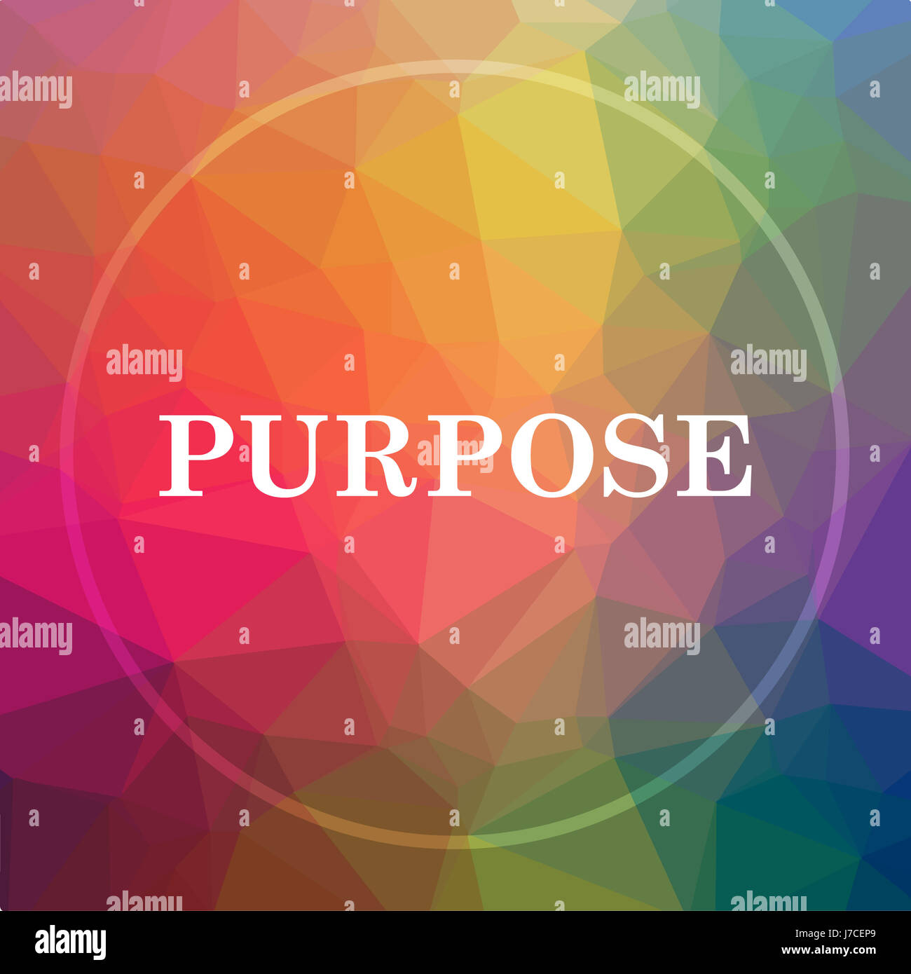 Purpose icon. Purpose website button on low poly background Stock Photo ...