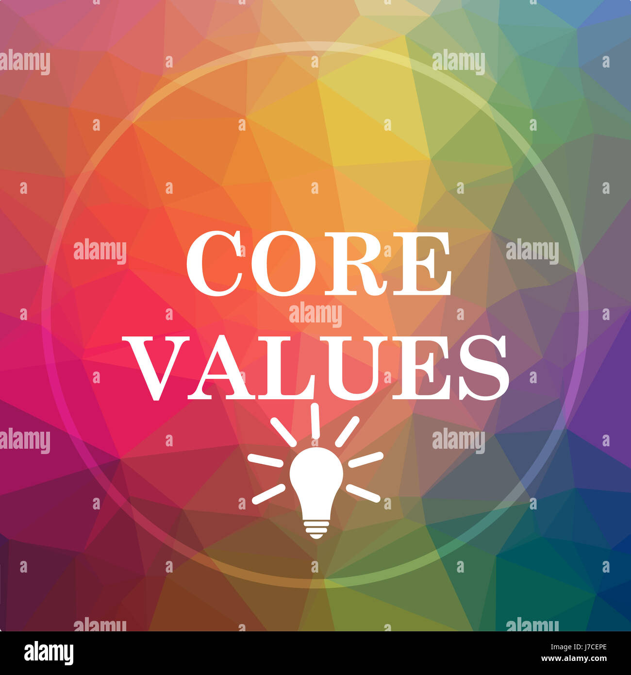 Core values icon. Core values website button on low poly background ...