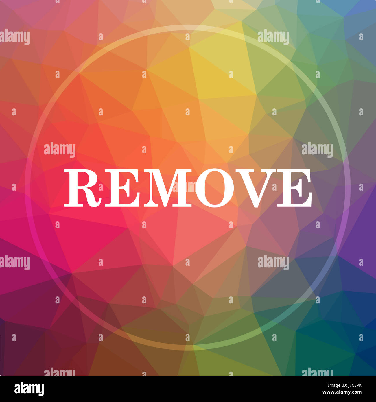 Remove icon. Remove website button on low poly background Stock Photo ...