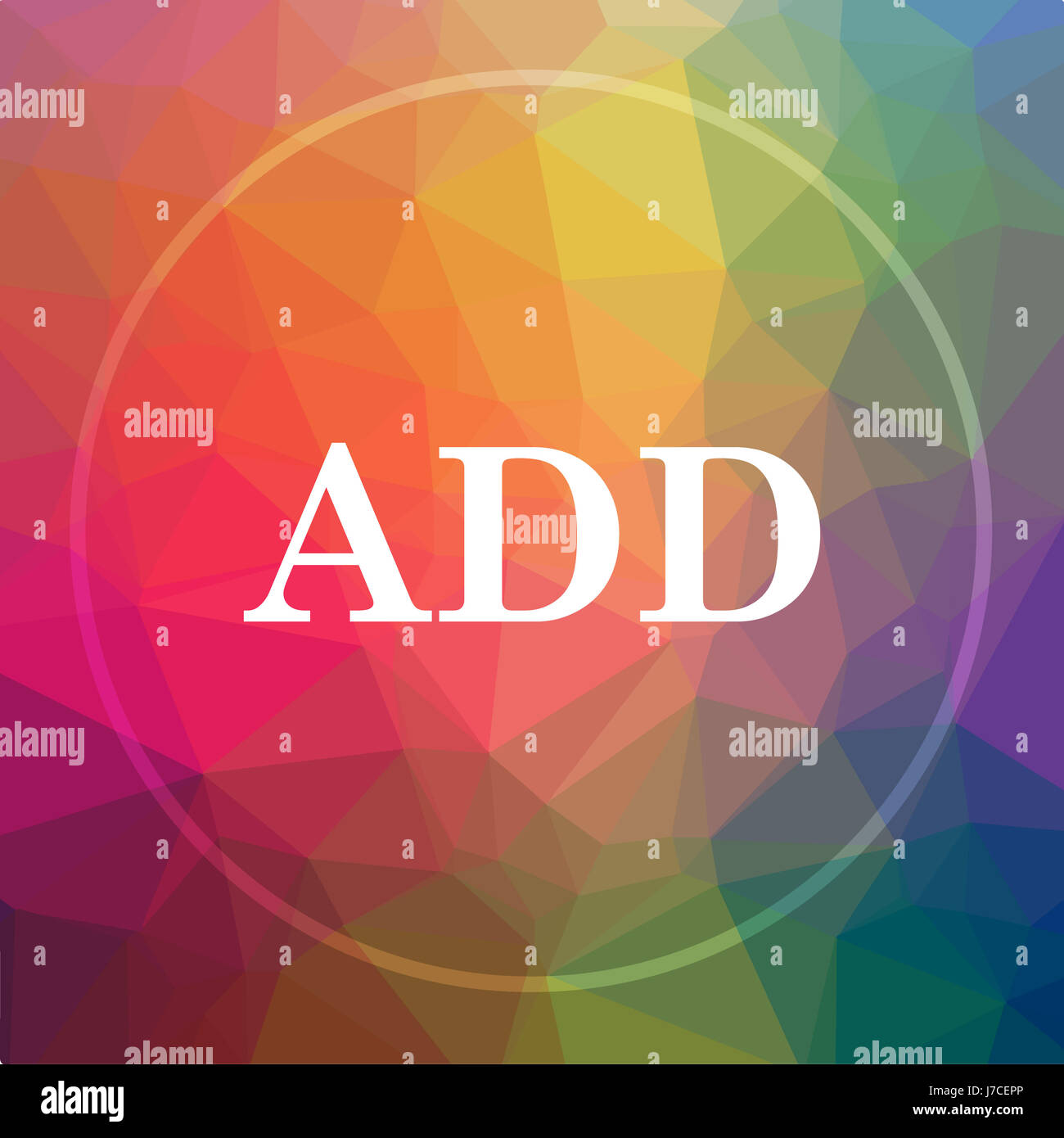 Add icon. Add website button on low poly background Stock Photo - Alamy