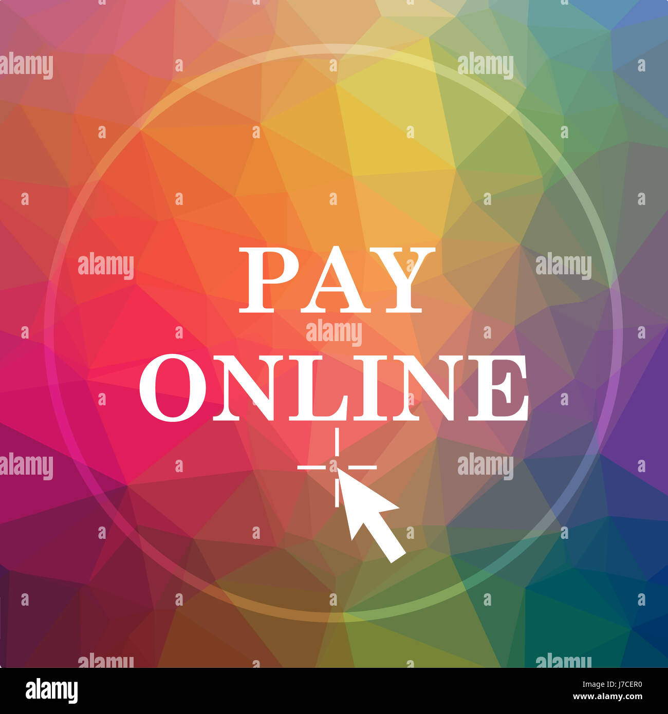 Pay online icon. Pay online website button on low poly background Stock ...