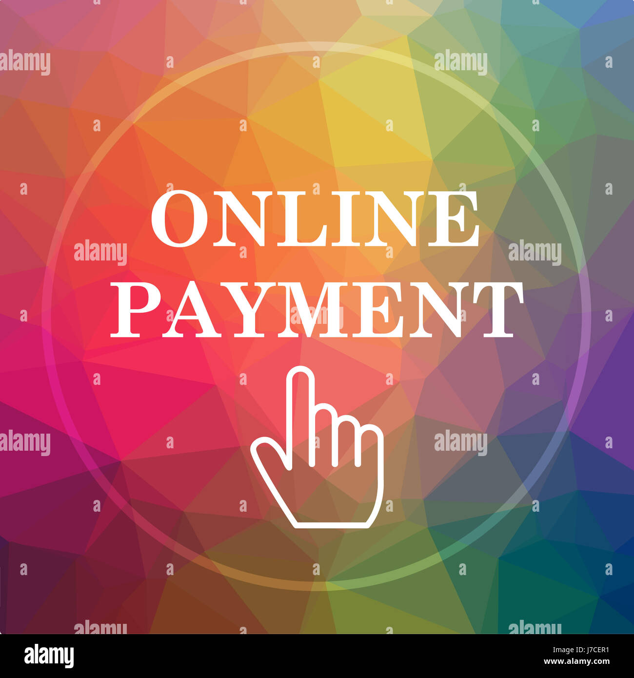 Online payment icon. Online payment website button on low poly background Stock Photo - Alamy