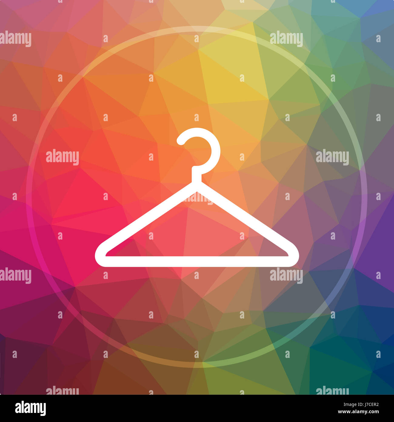 Hanger icon. Hanger website button on low poly background Stock Photo ...