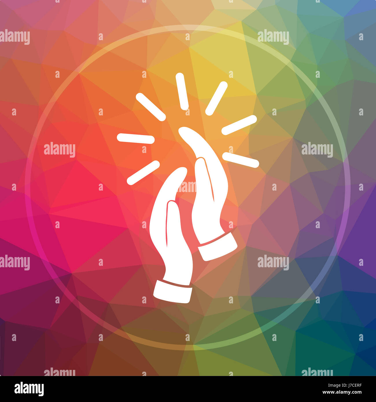 Applause icon. Applause website button on low poly background Stock ...