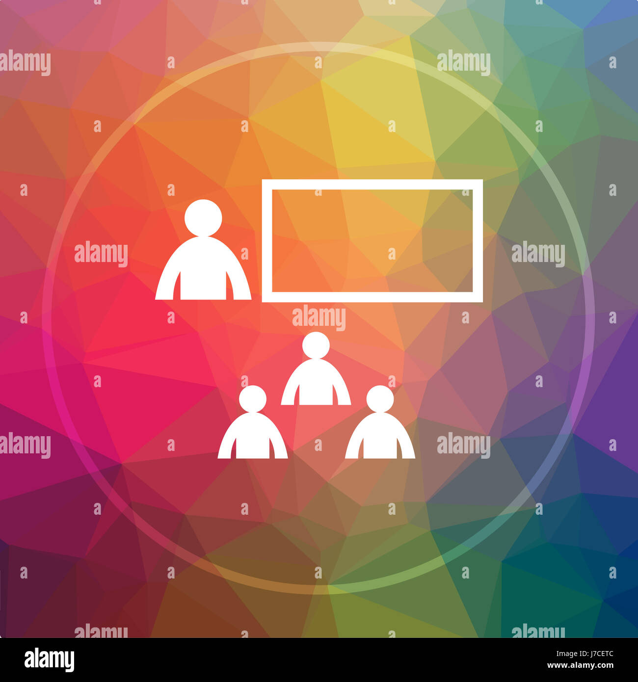 Presenting icon. Presenting website button on low poly background Stock ...