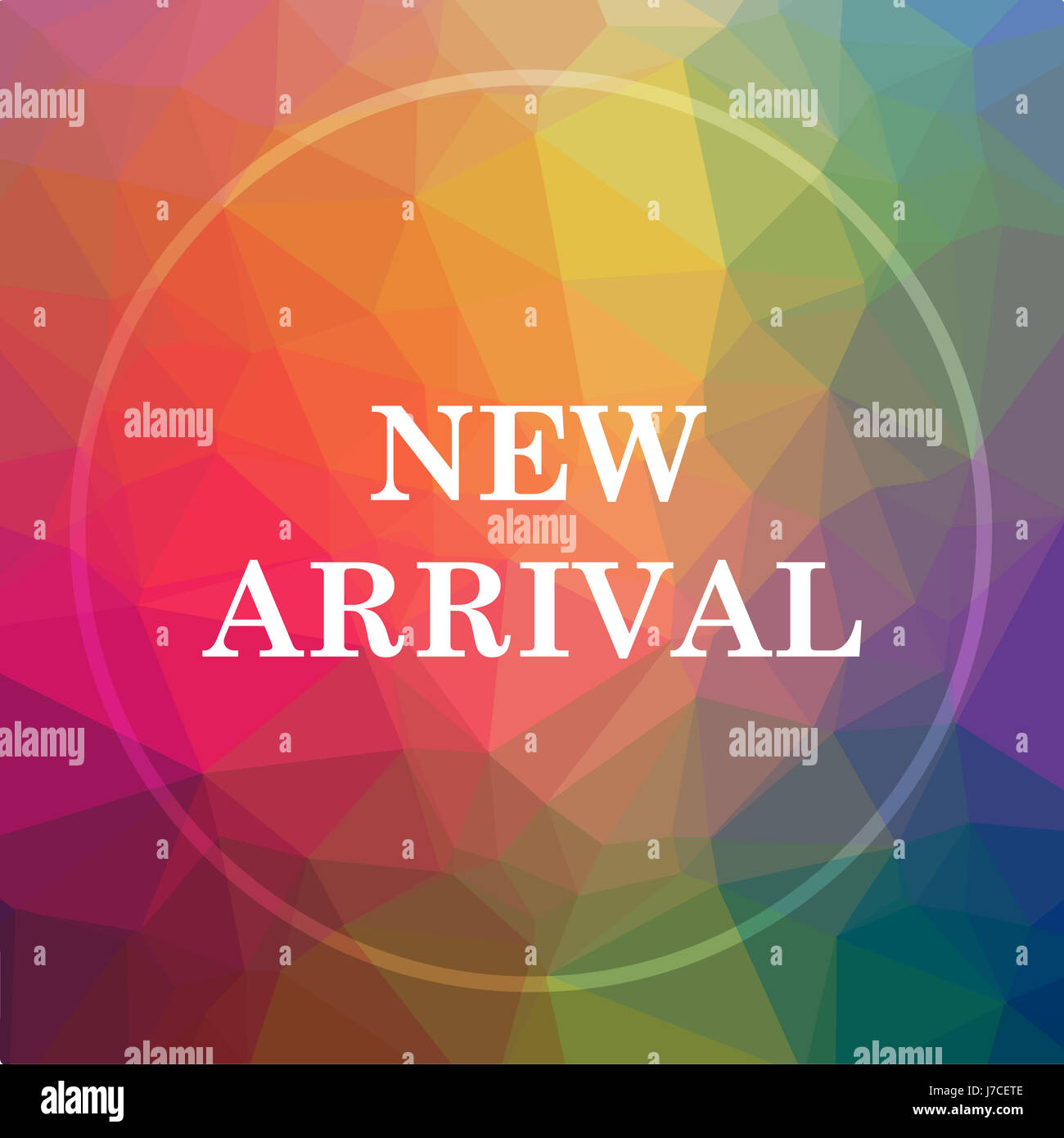 New arrival icon. New arrival website button on low poly background ...