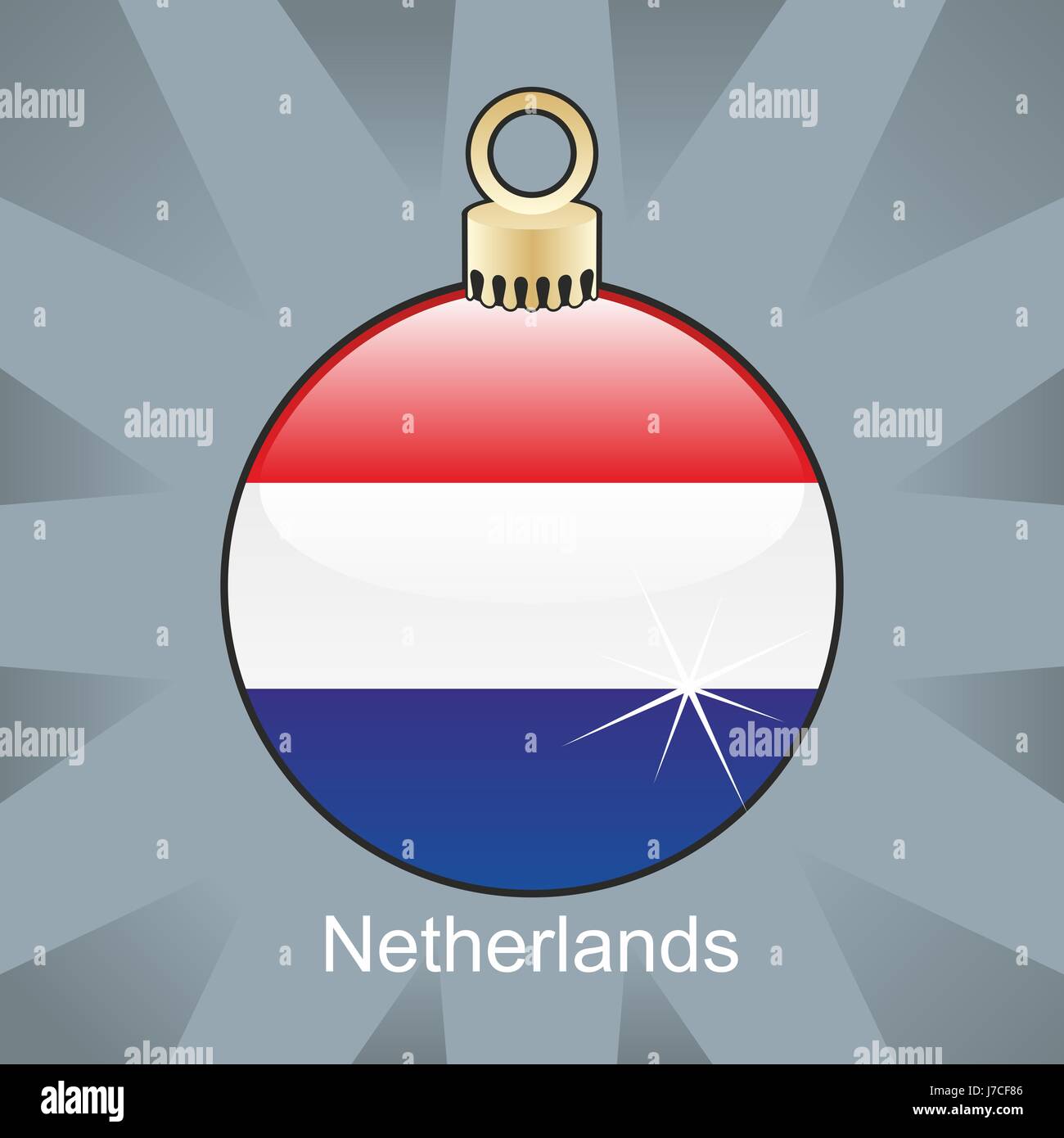 europe illustration netherlands christmas icon xmas x-mas bulb colour ...