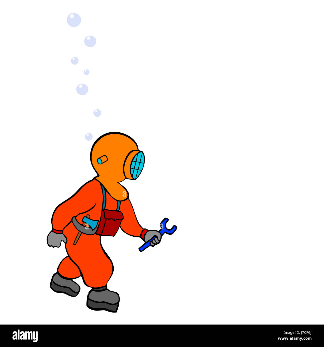 underwater dive cartoon diver serviceman comics service services ...